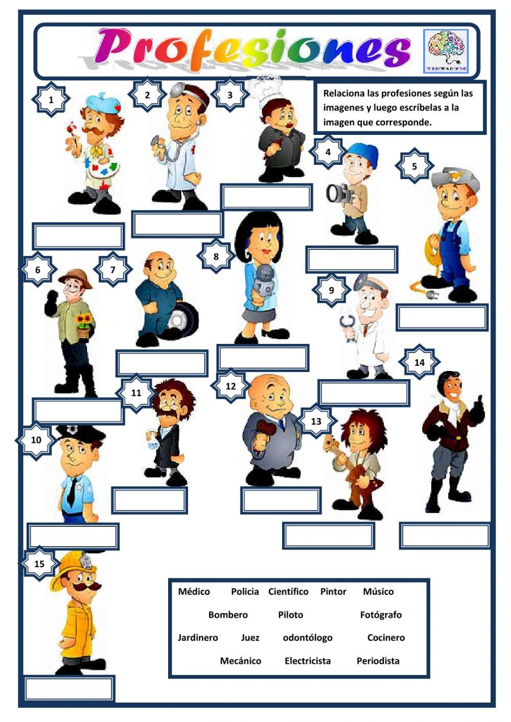 Profesiones en español worksheet | Live Worksheets