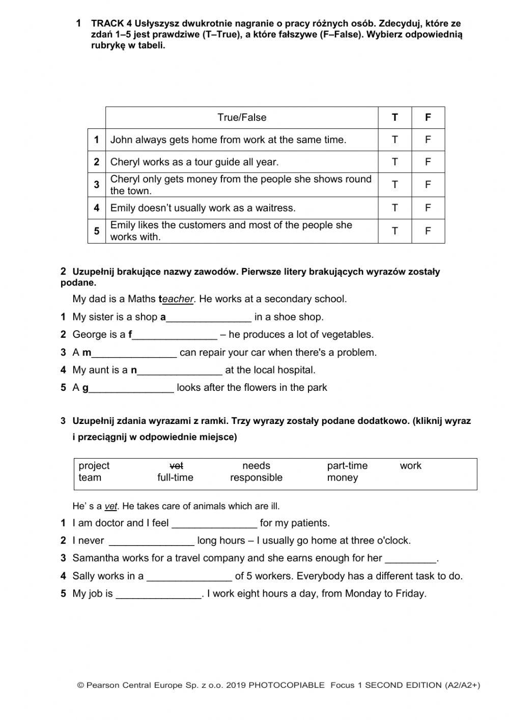 Test Focus 1 un… | Free Interactive Worksheets | 4474528