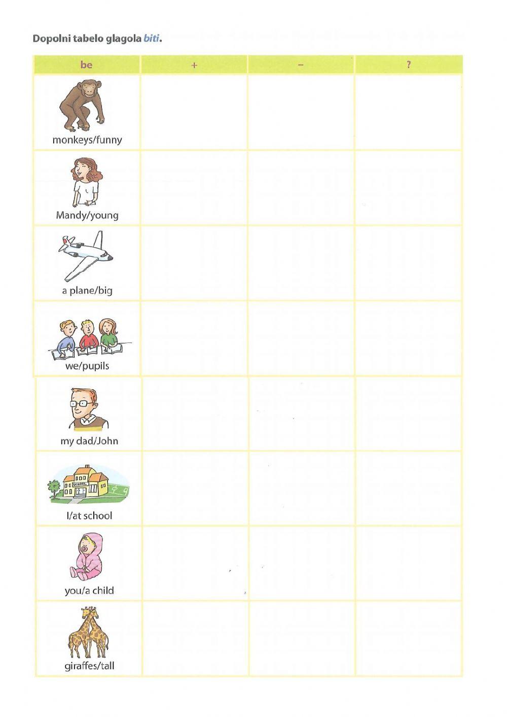 Verb to BE - al… | Free Interactive Worksheets | 540096