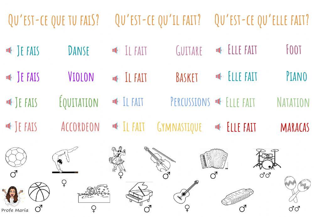 Je fais worksheet | Live Worksheets