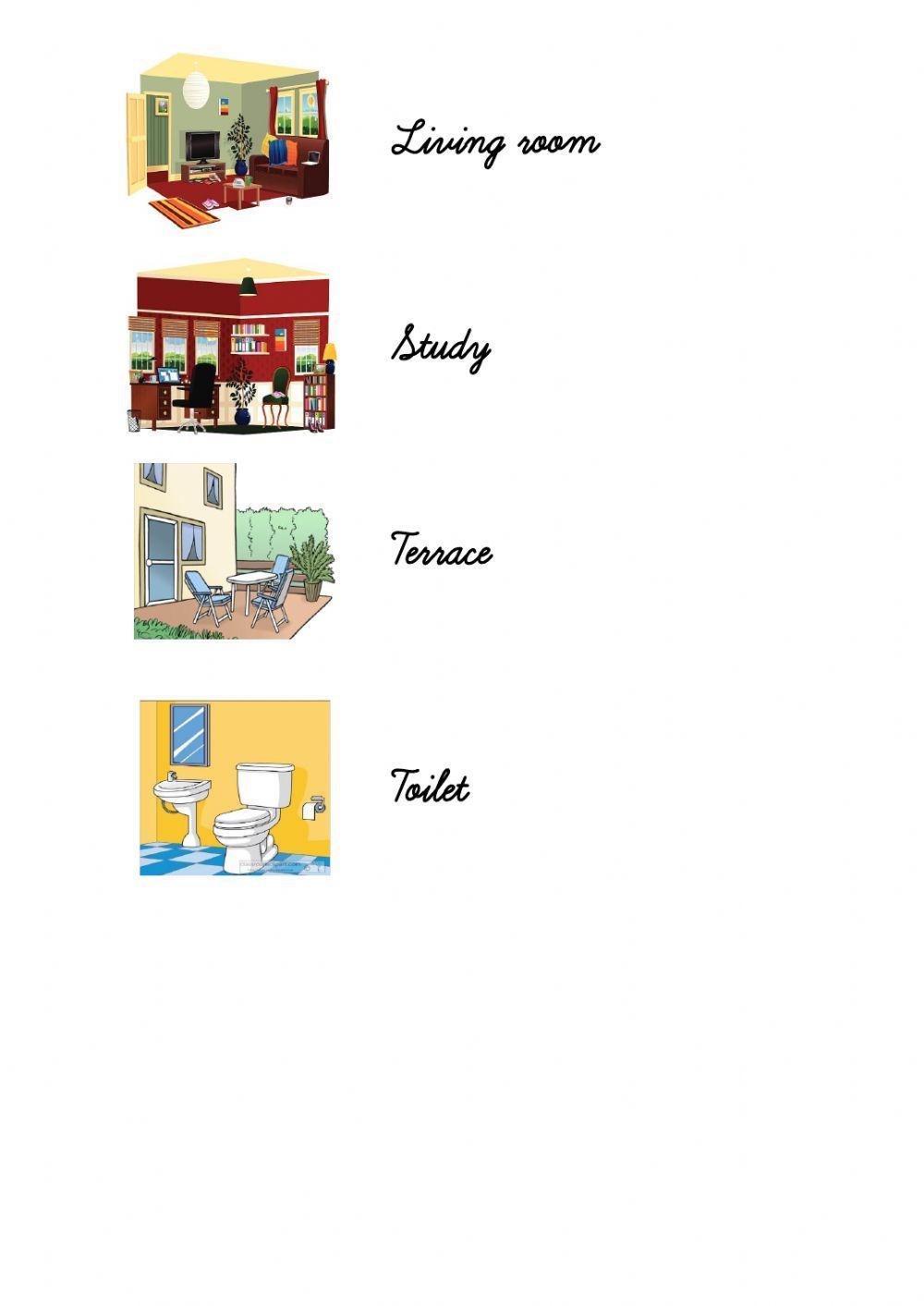 Parts of the house - Listen and write worksheet | Live Worksheets