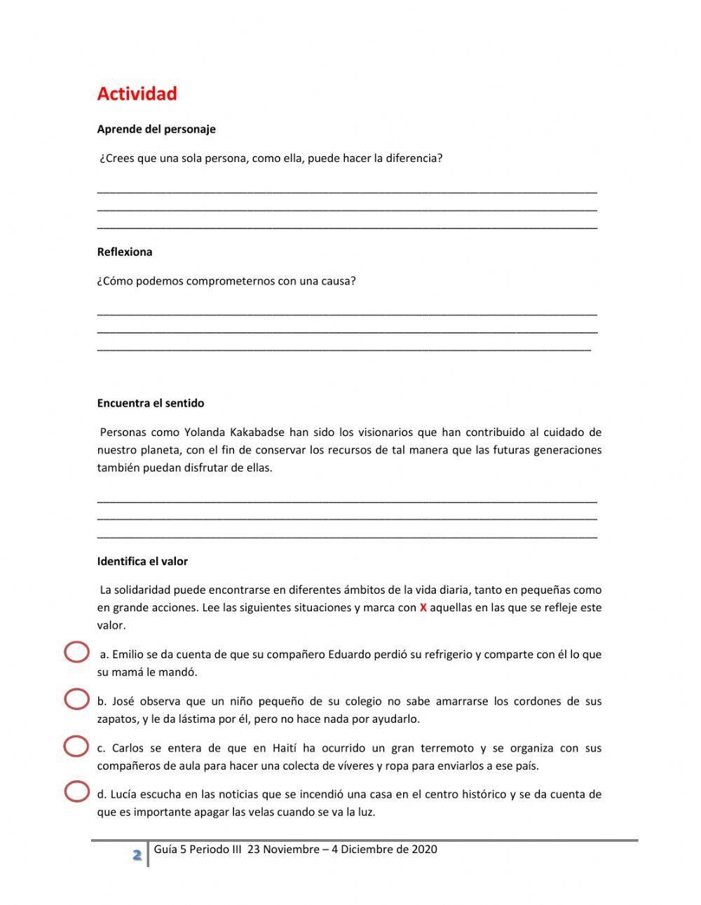 Solidaridad interactive activity | Live Worksheets