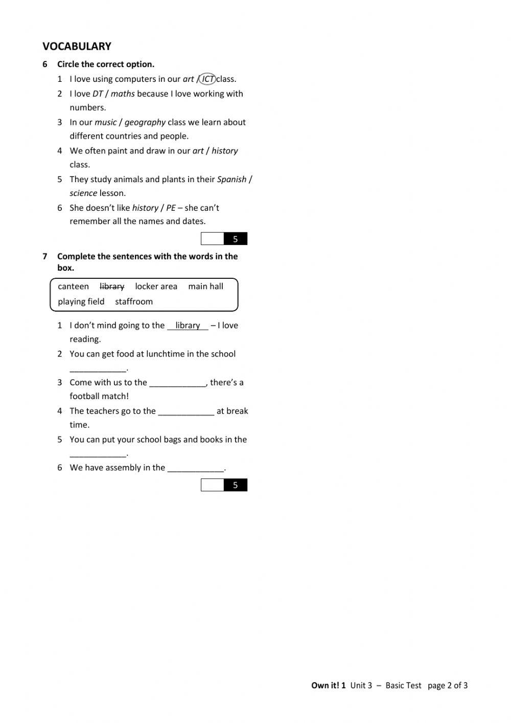 Own it, unit 3 online exercise for | Live Worksheets