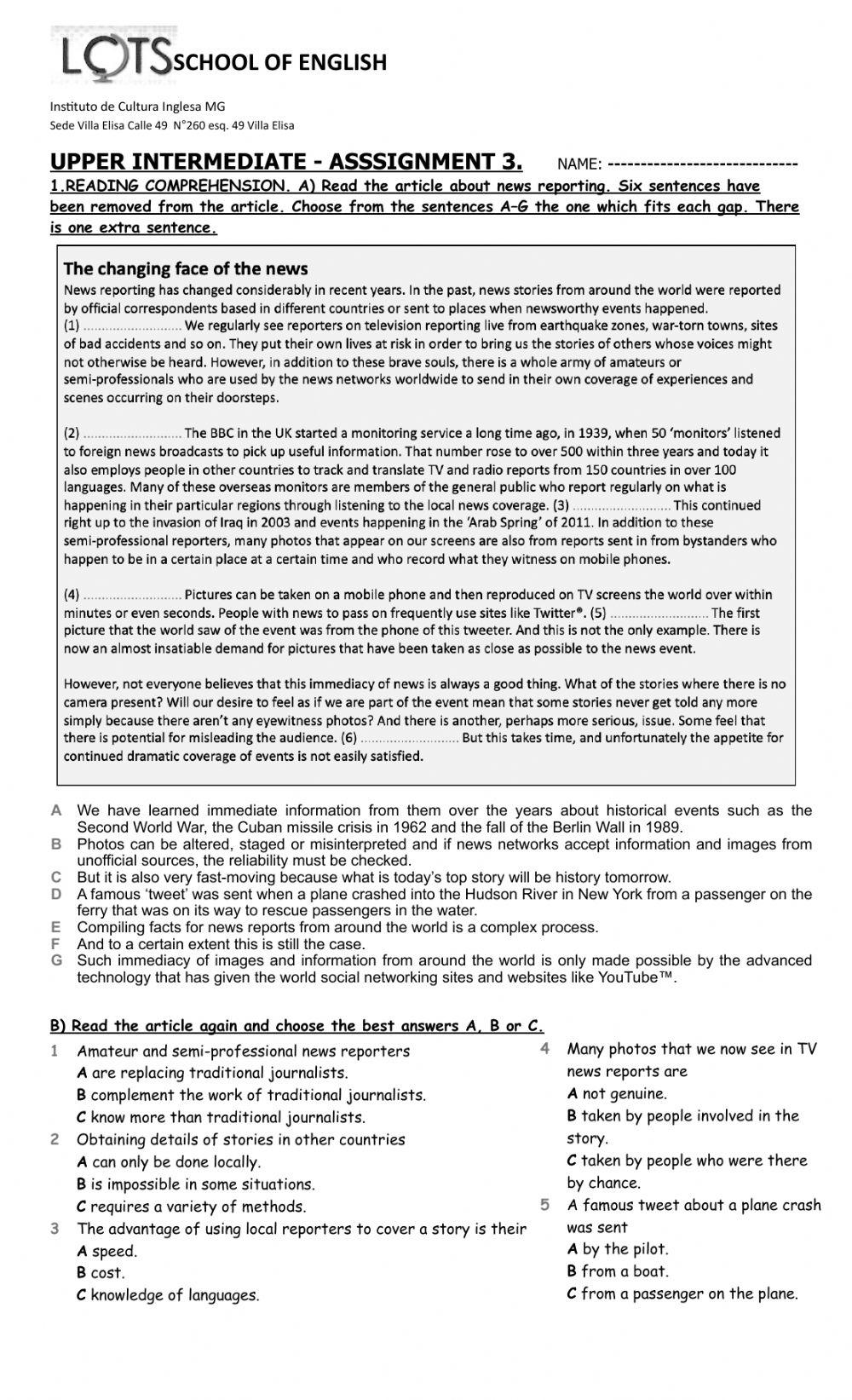 Assignment 3 Up… | Free Interactive Worksheets | 541590