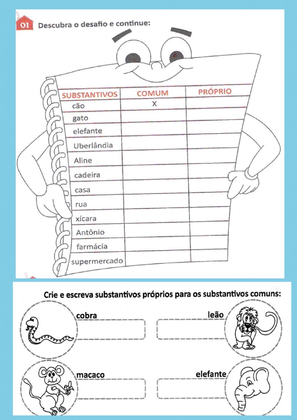 Substantivos Proprio E Comum 3 Ano - REVOEDUCA