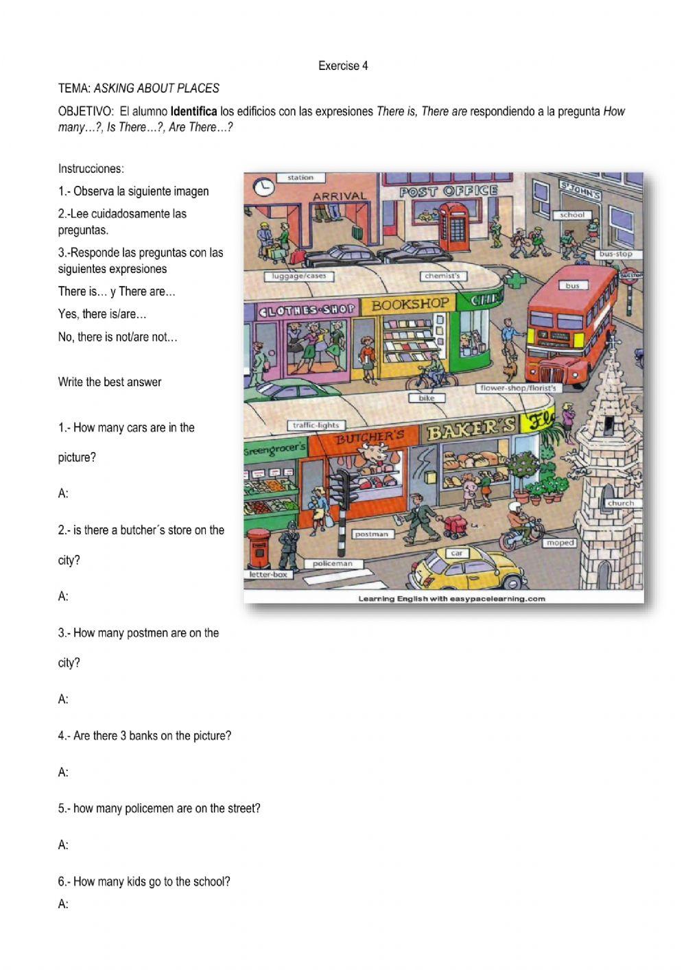 Asking about places interactive worksheet | Live Worksheets