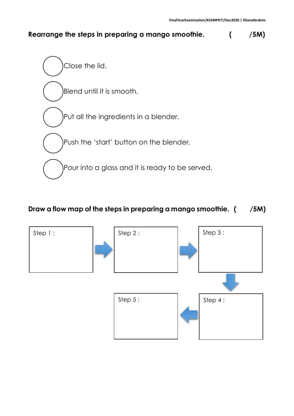 Mango Smoothie worksheet | Live Worksheets