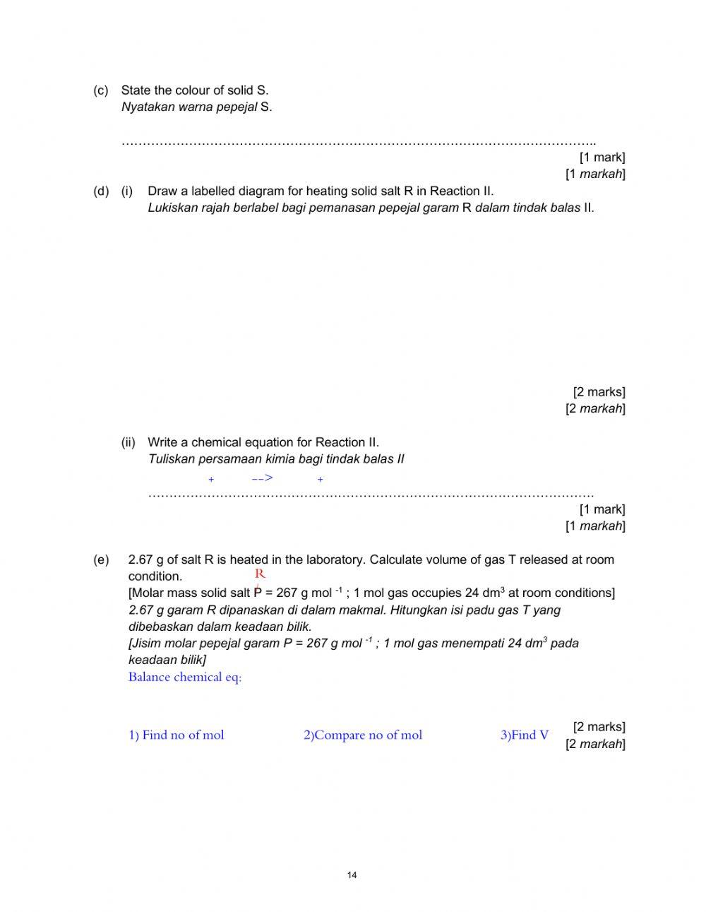 Chemistry Part 2 Section A Question 4 & 5 worksheet | Live Worksheets