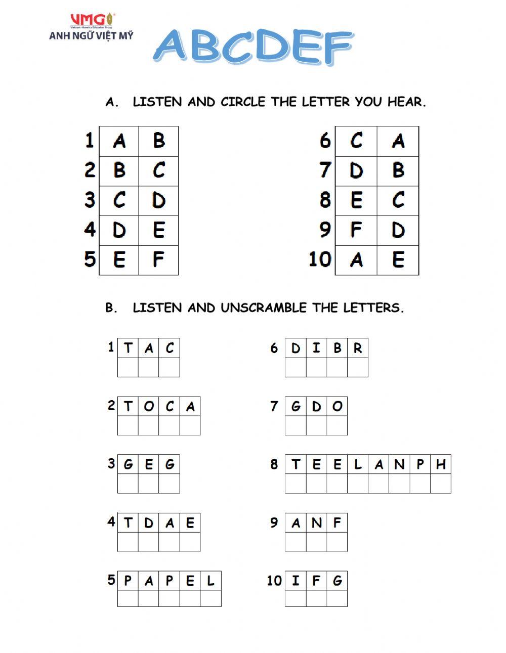 FIRST FRIENDS 1… | Free Interactive Worksheets | 6275240
