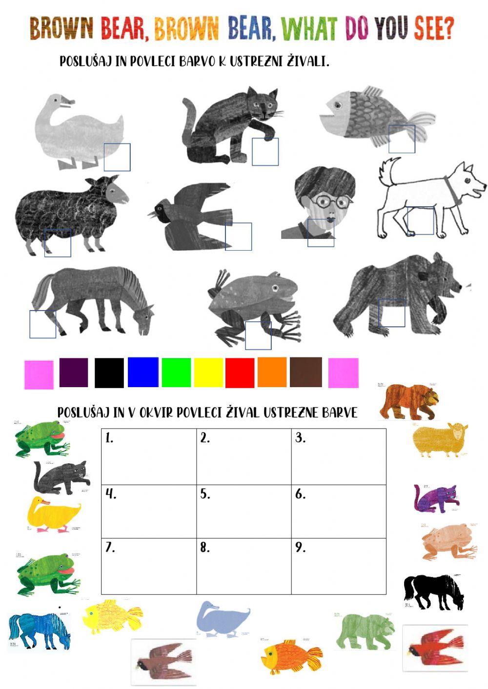 Brown bear, brown bear online exercise for | Live Worksheets