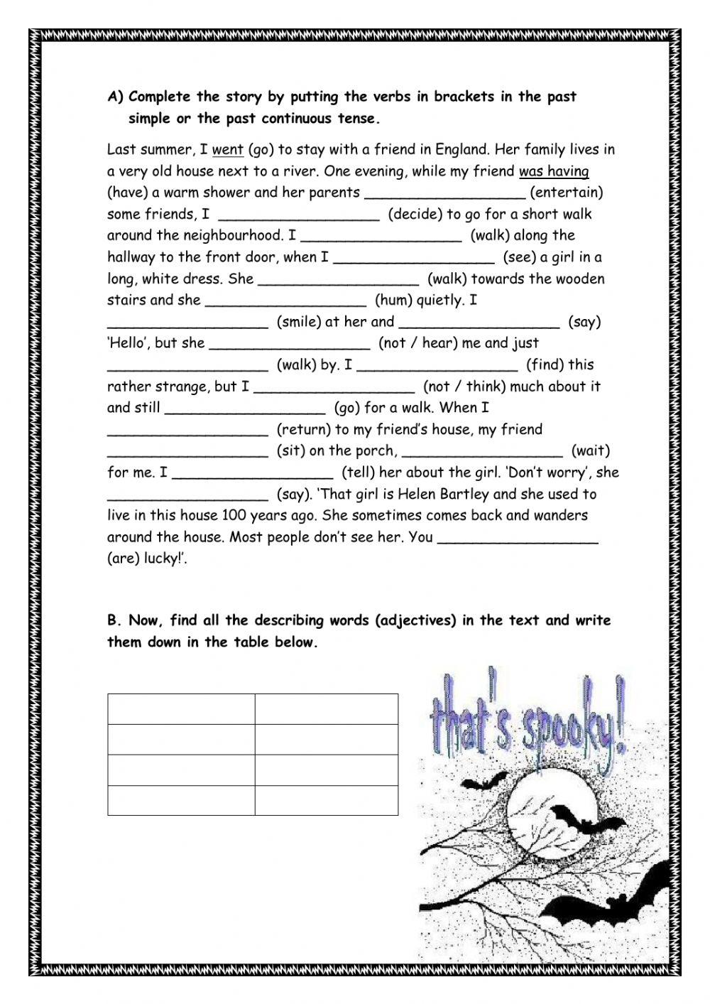 Scary Story - R… | Free Interactive Worksheets | 4480041