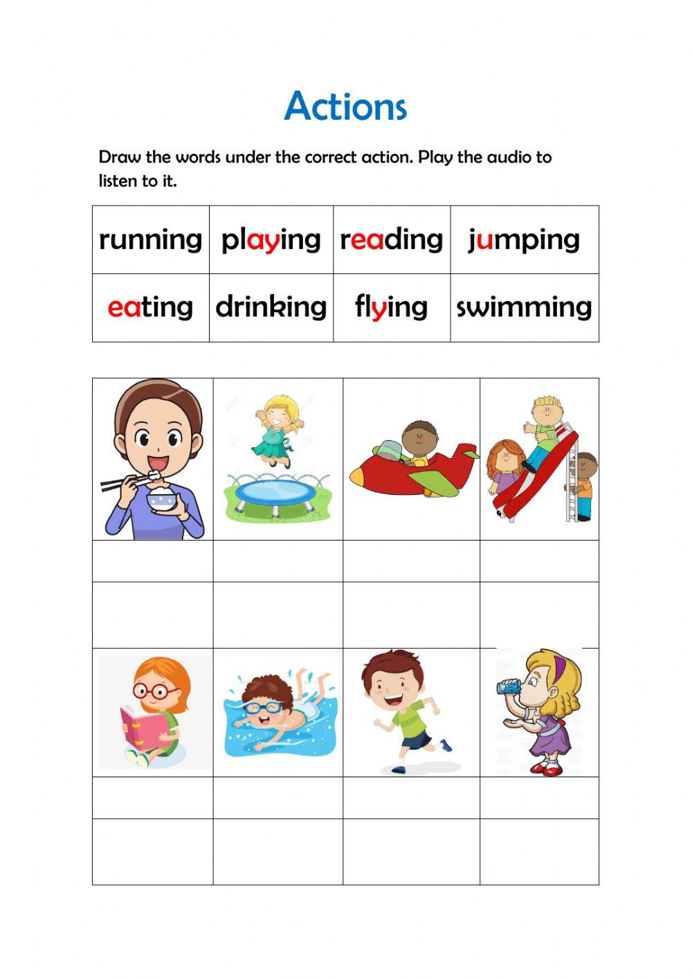 Actions online exercise for Year 1 | Live Worksheets
