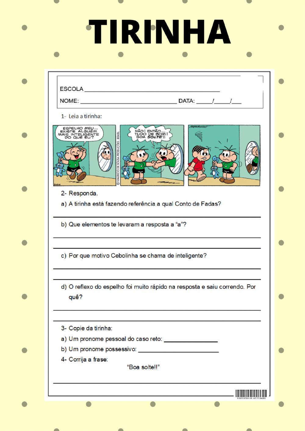 Tirinha exercise | Live Worksheets