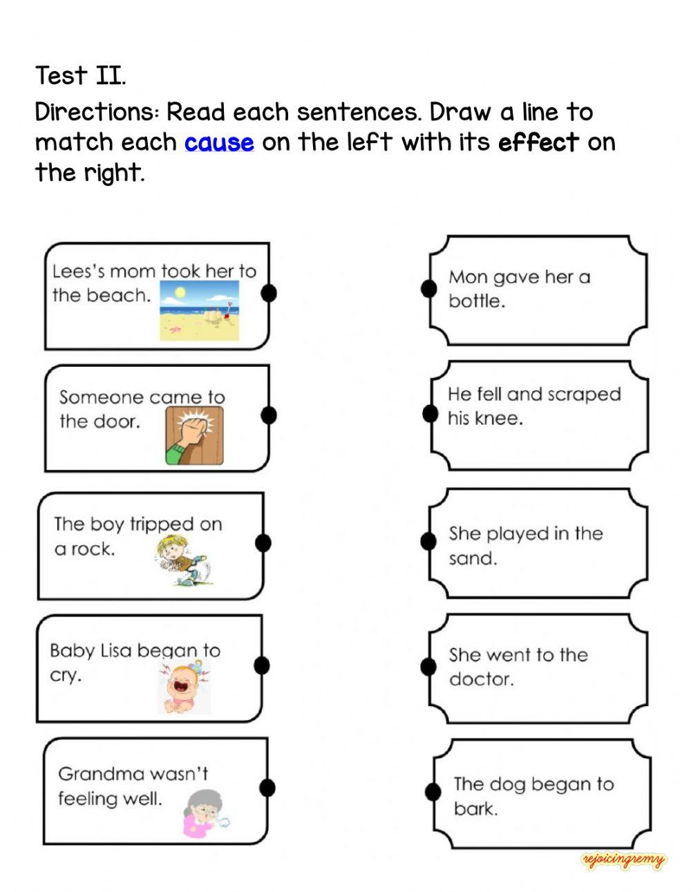Cause and Effect online exercise for | Live Worksheets