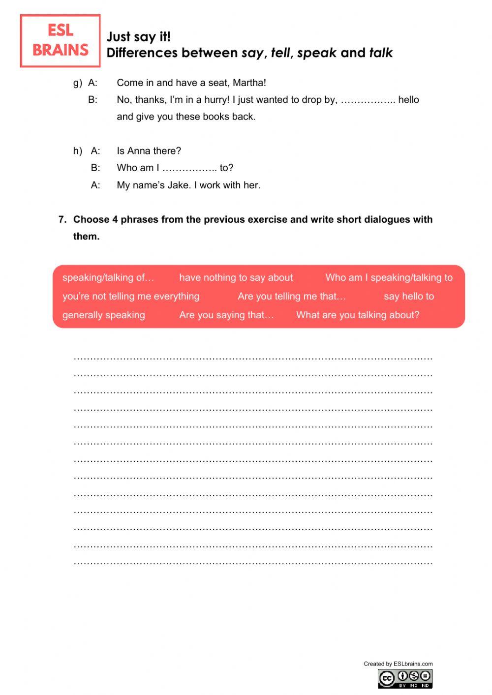 say it online exercise for | Live Worksheets