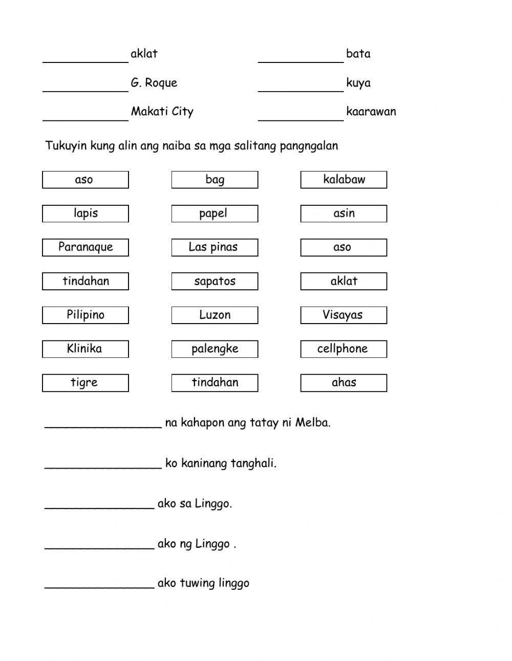 Filipino Reviewer Grade 5