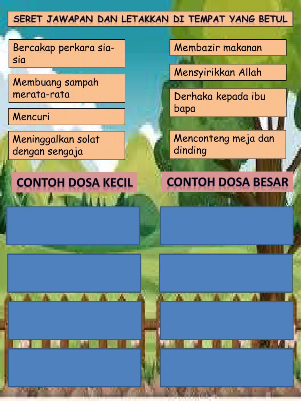 Jenis-jenis dosa online worksheet | Live Worksheets