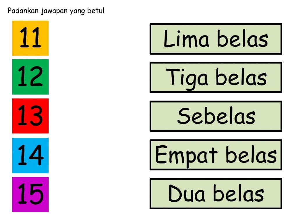 Mengenal nombor 1 - 20 worksheet | Live Worksheets