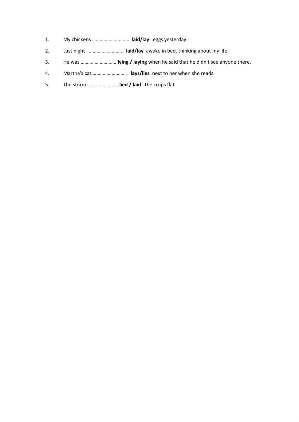 lie -lie-lay online exercise for | Live Worksheets