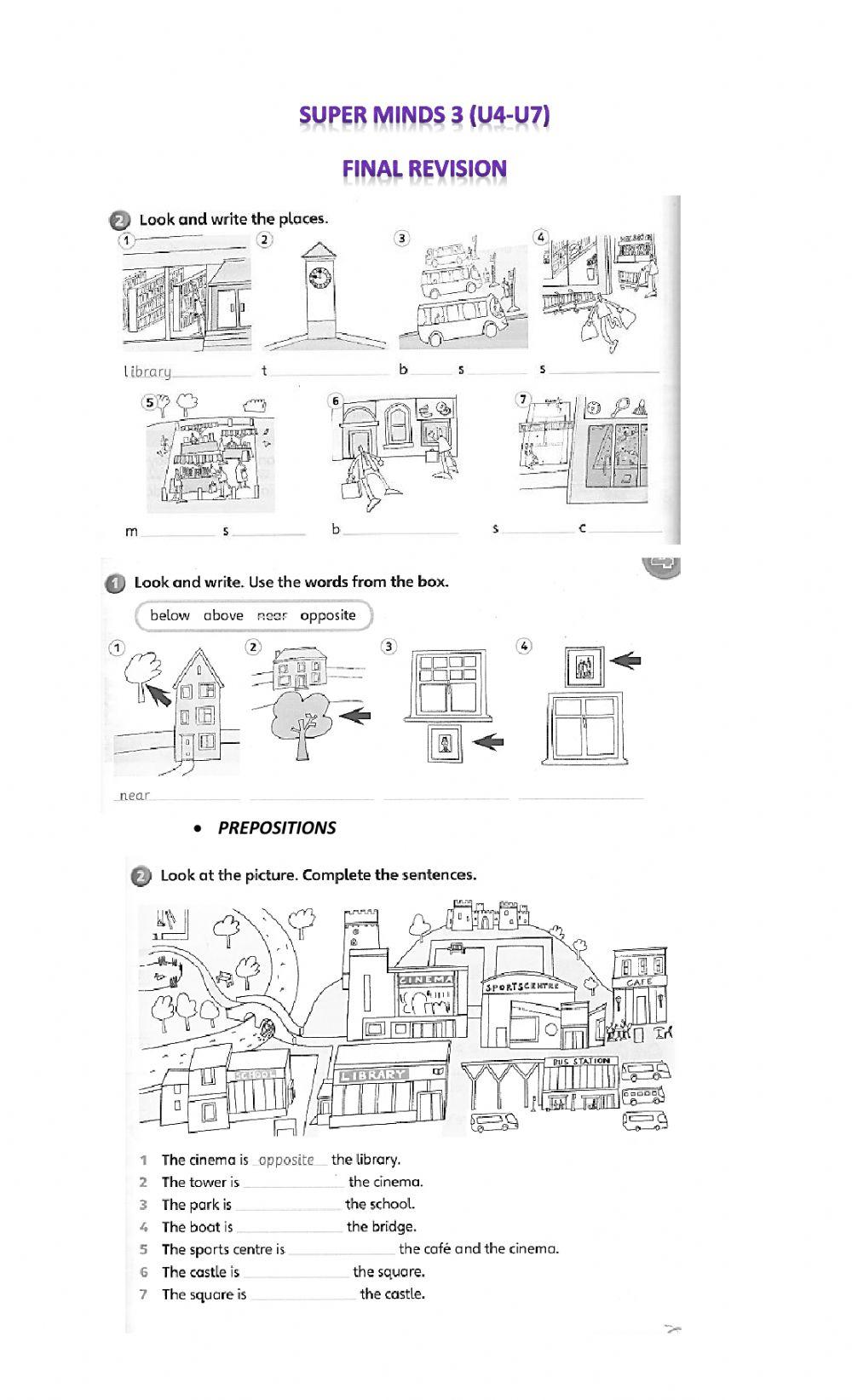 SUPER MINDS 3 u4-6 worksheet | Live Worksheets