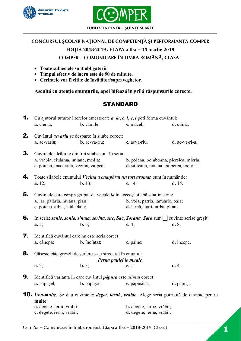 cls 1 comper 20… | Free Interactive Worksheets | 565551