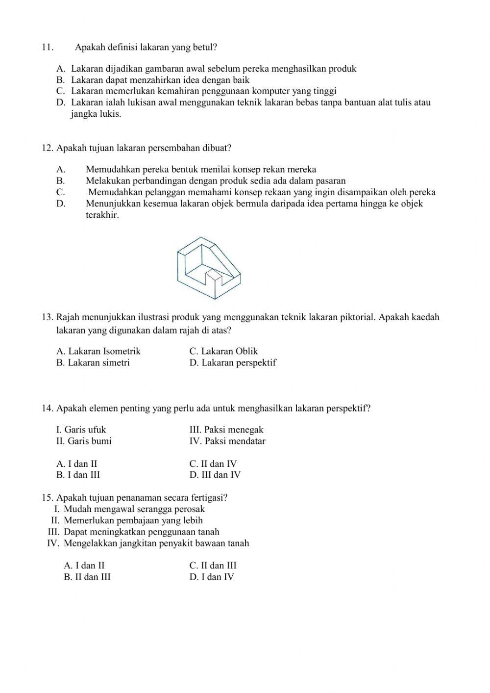 Latihan rbt bahagian a worksheet | Live Worksheets