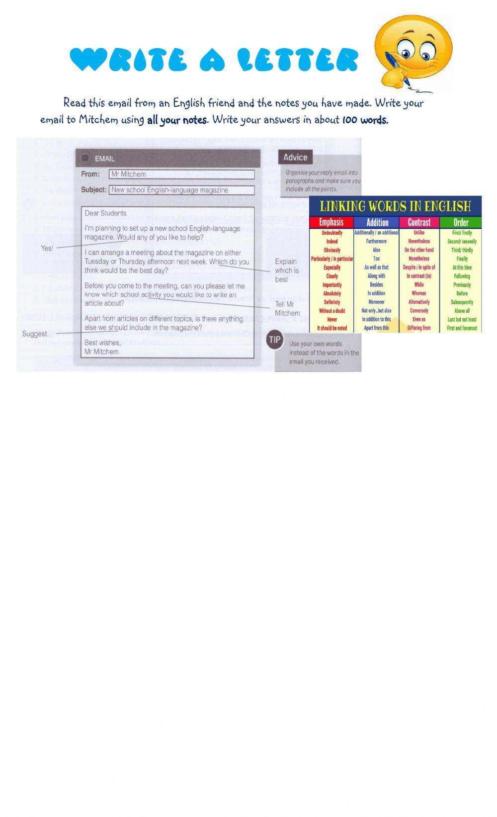 Write a letter … | Free Interactive Worksheets | 547759