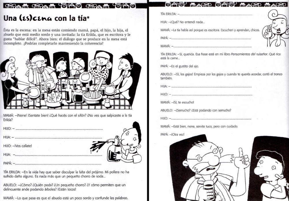 Una (es)cena con la tía worksheet | Live Worksheets