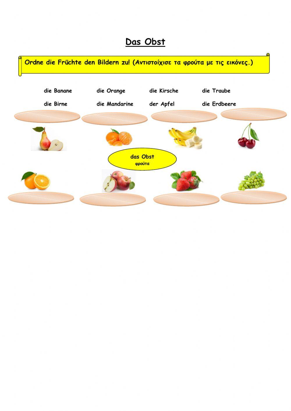 Lebensmittel: Obst worksheet | Live Worksheets