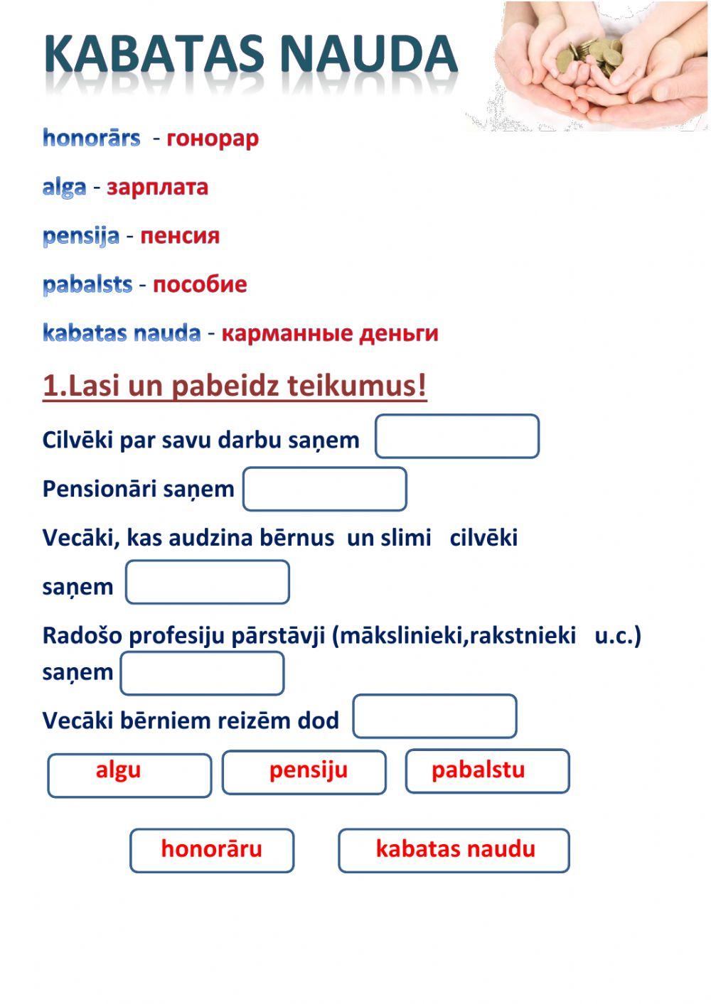 Kas ir nauda 567179 | Zavoronok | Live Worksheets