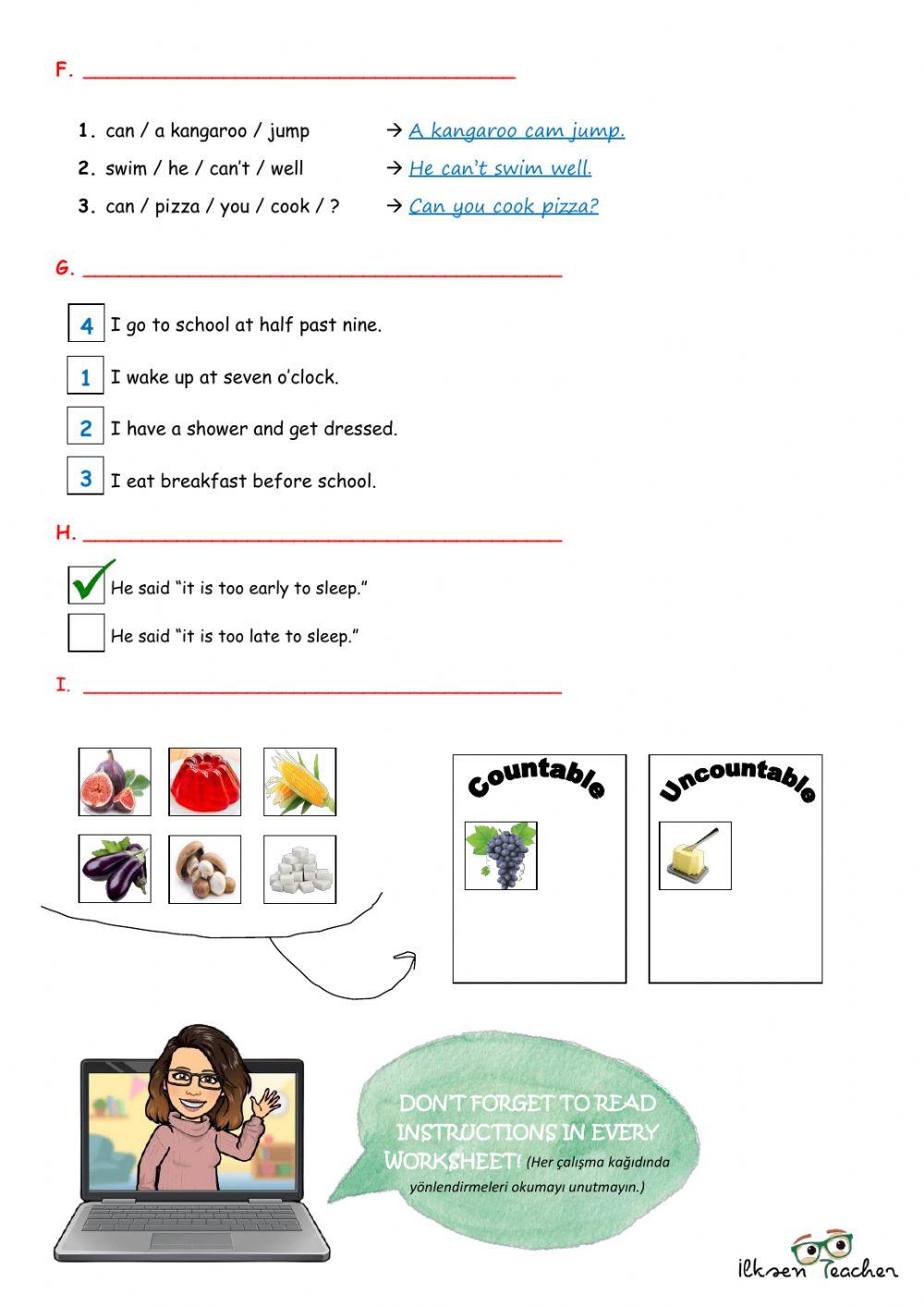 Worksheet Instructions worksheet | Live Worksheets