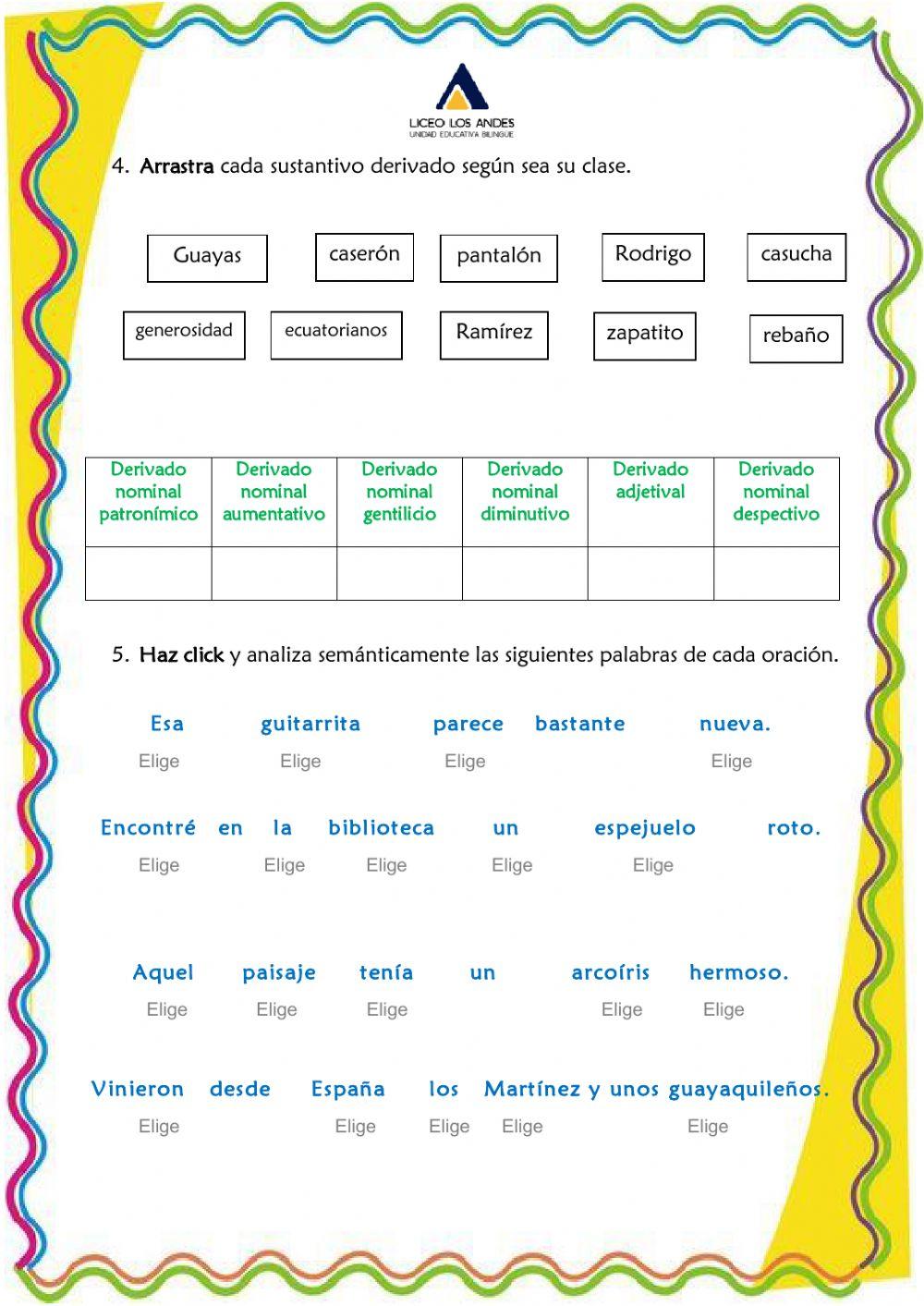 Prueba Sumativa de Gramática worksheet | Live Worksheets