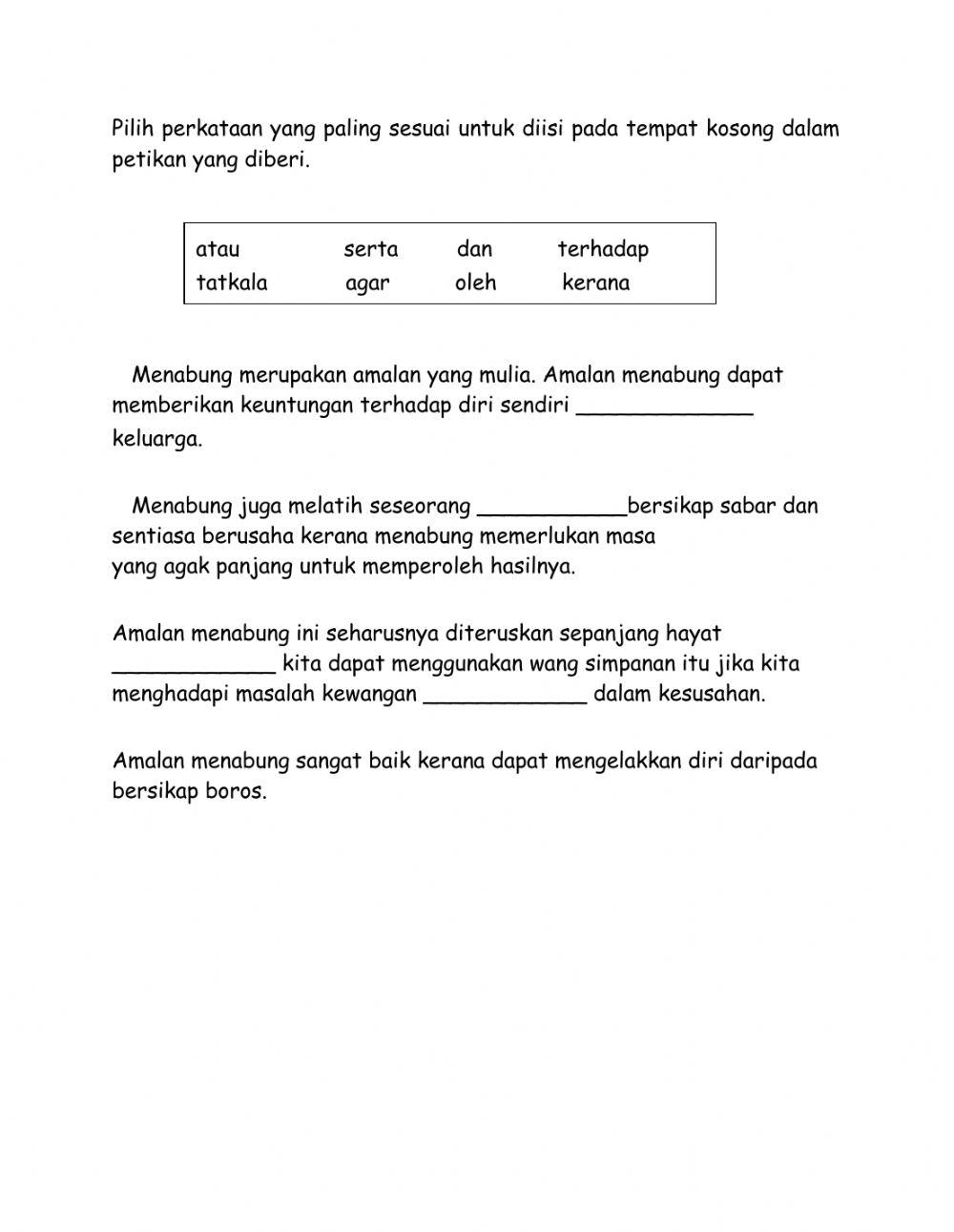 Menabung worksheet | Live Worksheets
