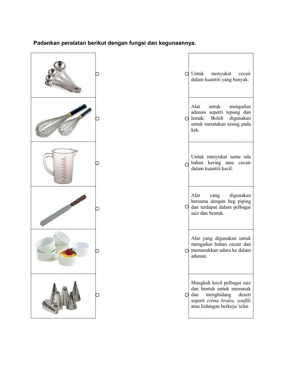 Alatan Memasak interactive worksheet | Live Worksheets