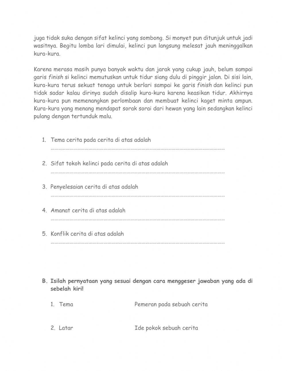 Soal Latihan Cerpen 468891 | cahyaamaliyah | Live