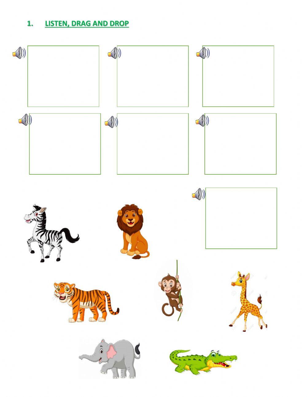 Animals online exercise for KG | Live Worksheets