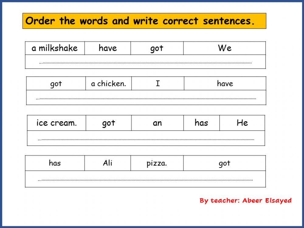 Form correct sentences. online exercise for | Live Worksheets