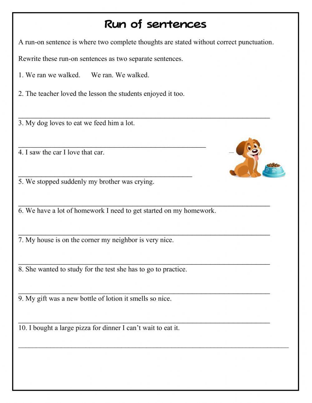 Run On Sentences 2 Worksheet Live Worksheets run-on-sentences-2-worksheet-live-worksheets