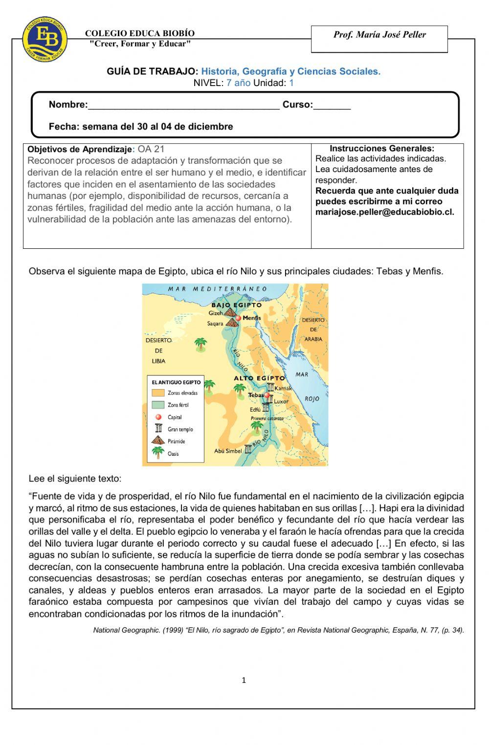 El ser humado y su medio worksheet | Live Worksheets