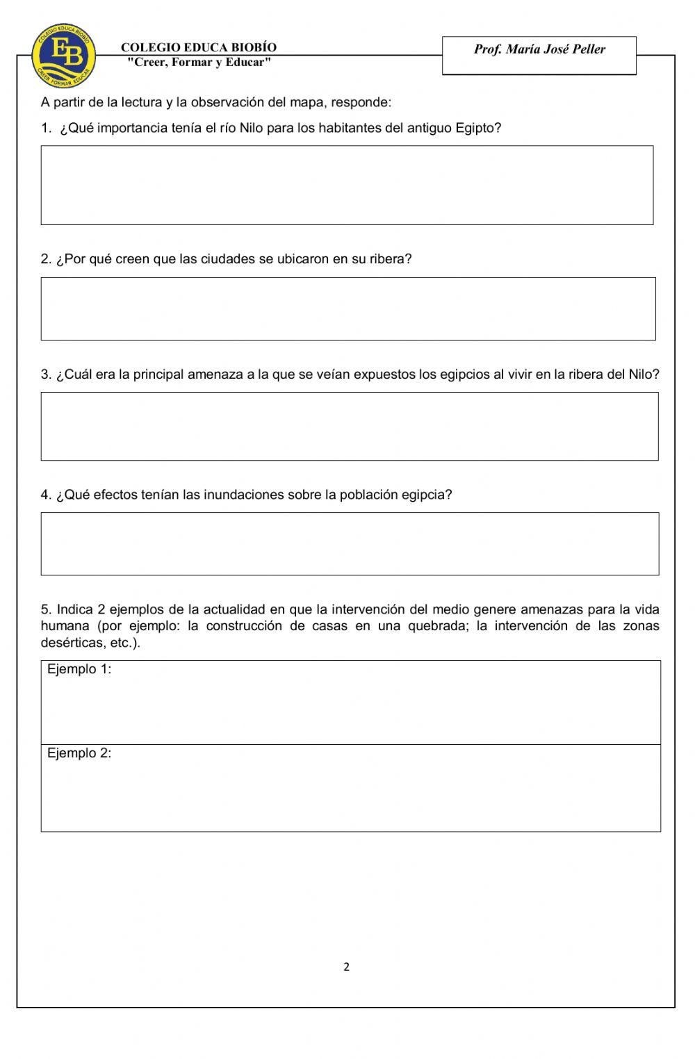 El ser humado y su medio worksheet | Live Worksheets