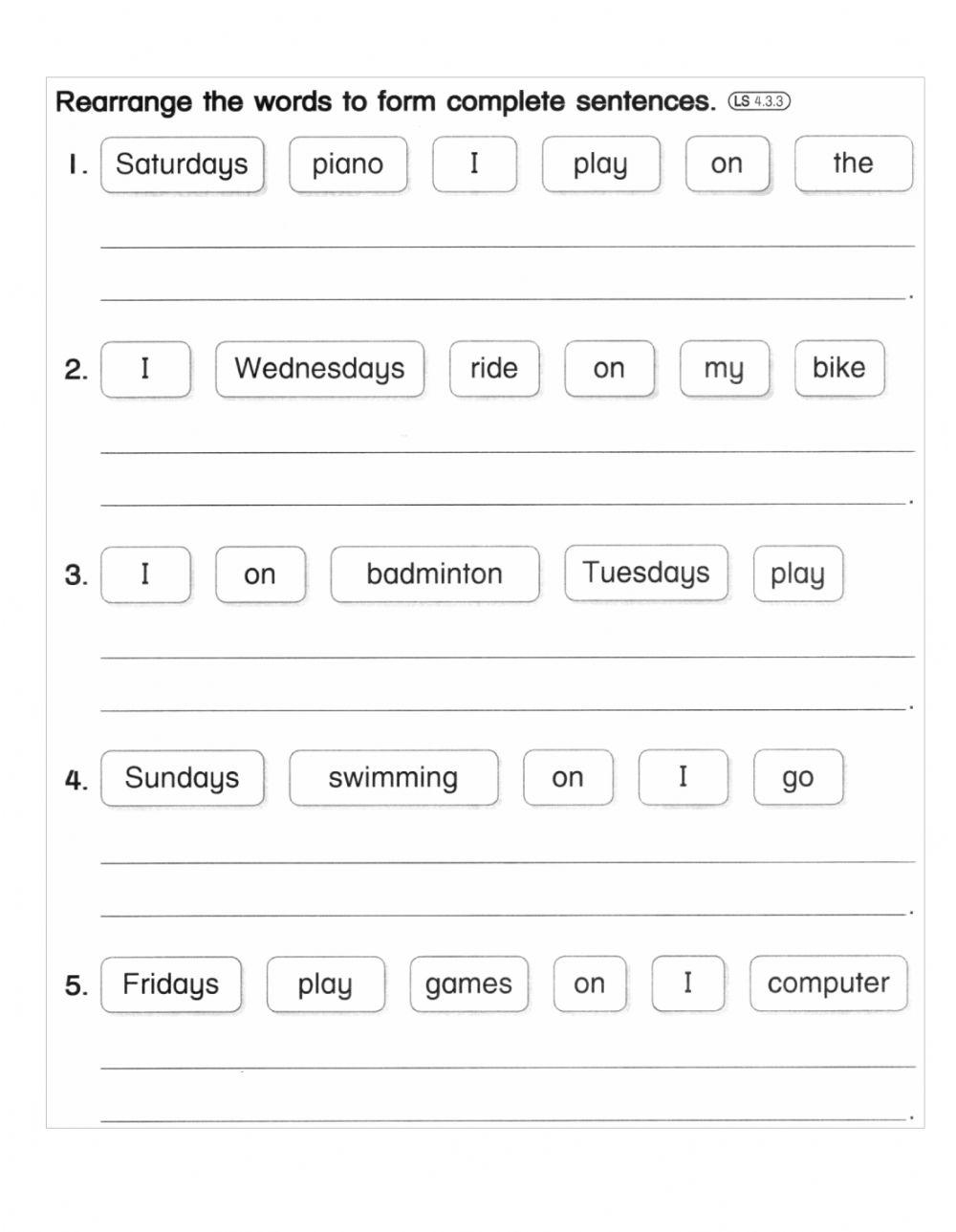 Days of the week online exercise for Level One | Live Worksheets
