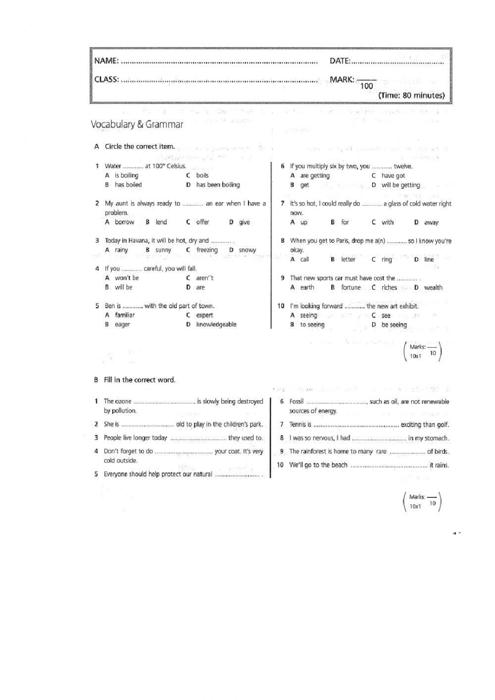 Upstream 4 U 3-4 SAM worksheet | Live Worksheets