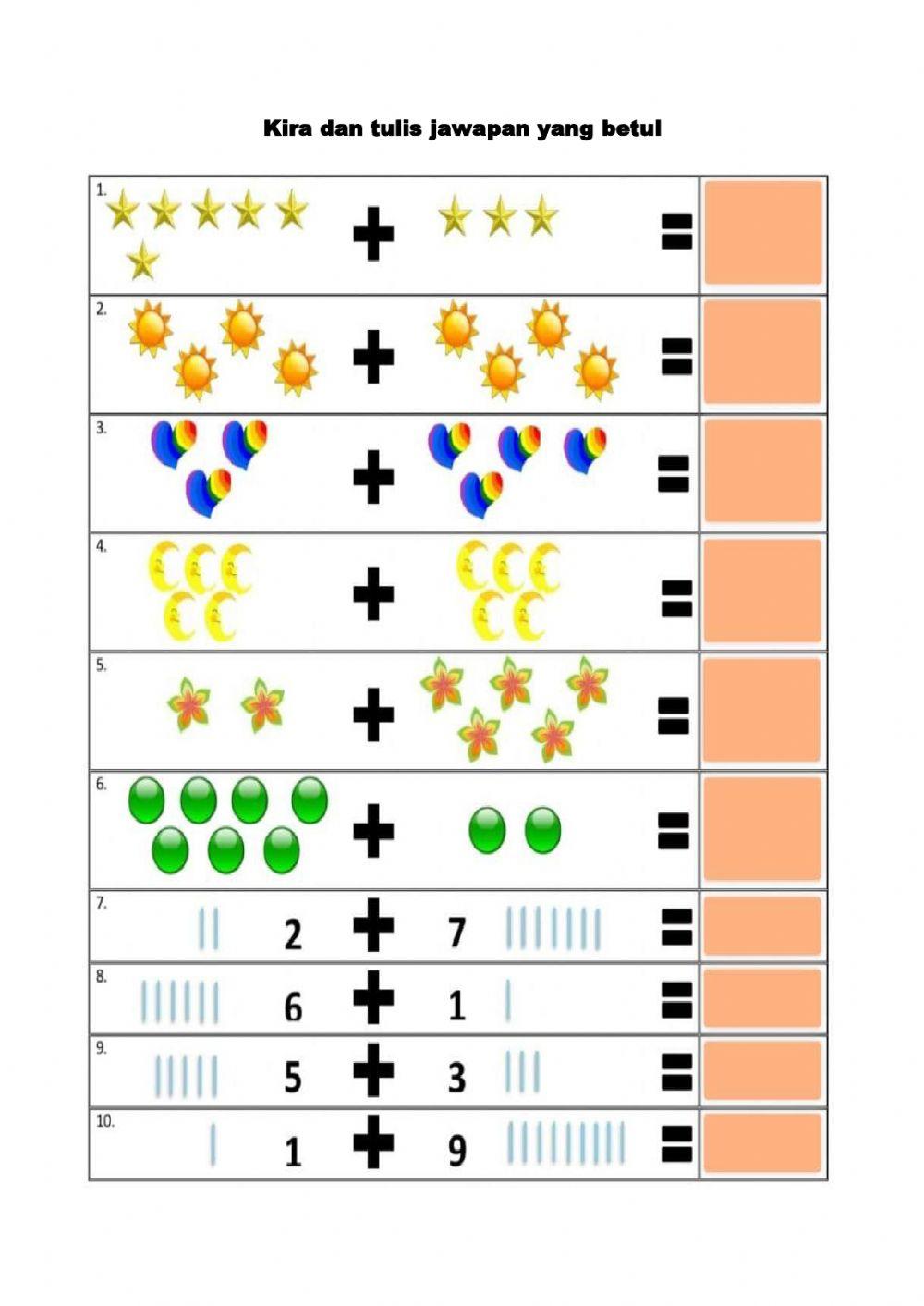 Tambah Matematik activity | Live Worksheets