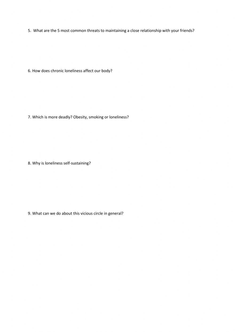 1114847 | Loneliness | mokytojarz | LiveWorksheets