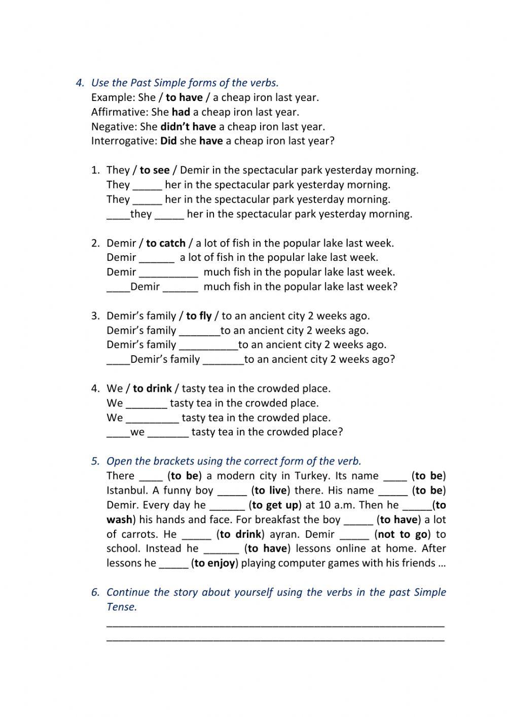 The Past Simple Tense activity | Live Worksheets