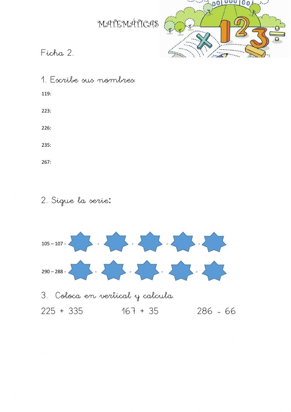 Matemáticas 2º Primaria interactive worksheet | Live Worksheets