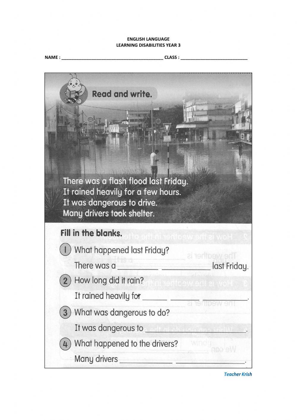 Weather online exercise for year 3 special educatian | Live Worksheets