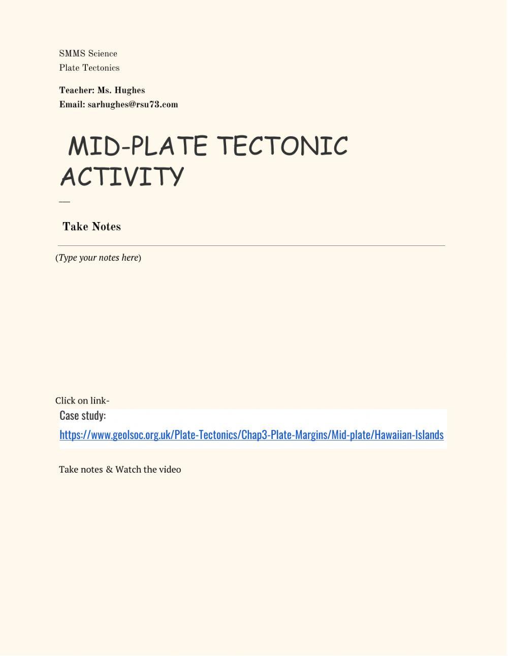 Mid-Plate Activity worksheet | Live Worksheets