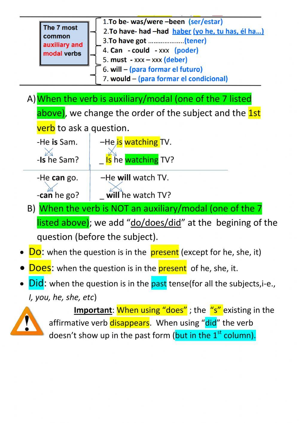 Questions - interrogative sentences worksheet | Live Worksheets