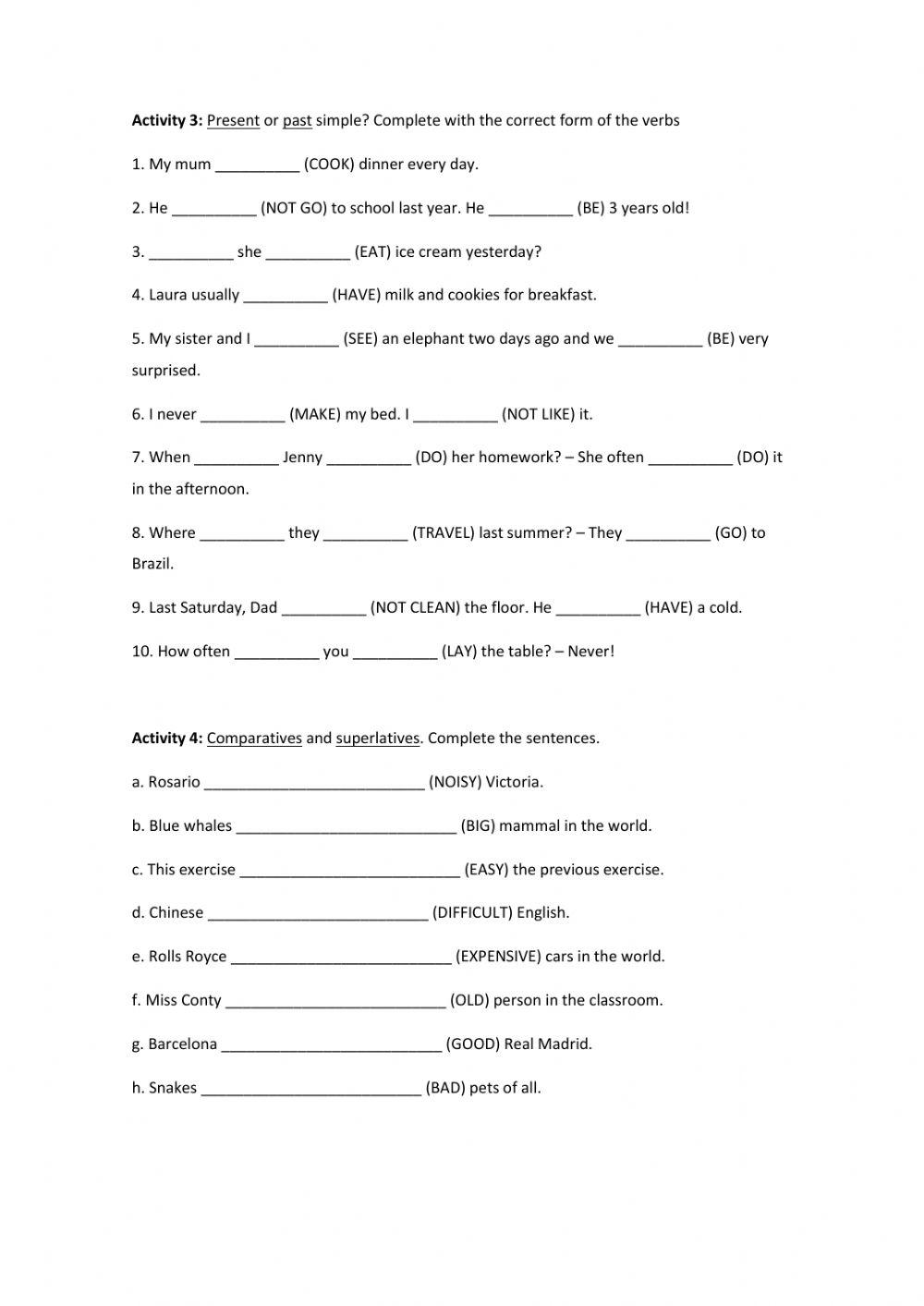 Final exam revision worksheet | Live Worksheets